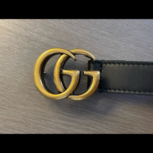 Gucci | Accessories | Gucci Womens Leather Belt With Double G Buckle ...